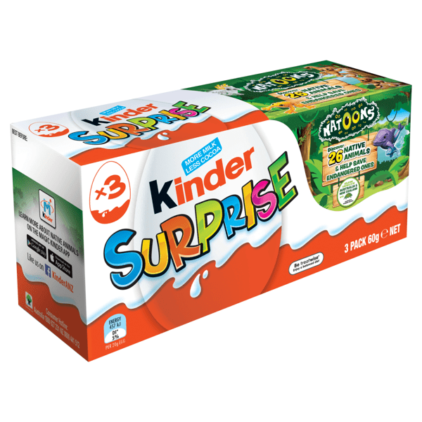 3 Pack Kinder Surprise Milk Chocolate Egg with Toy 60g | Target Australia