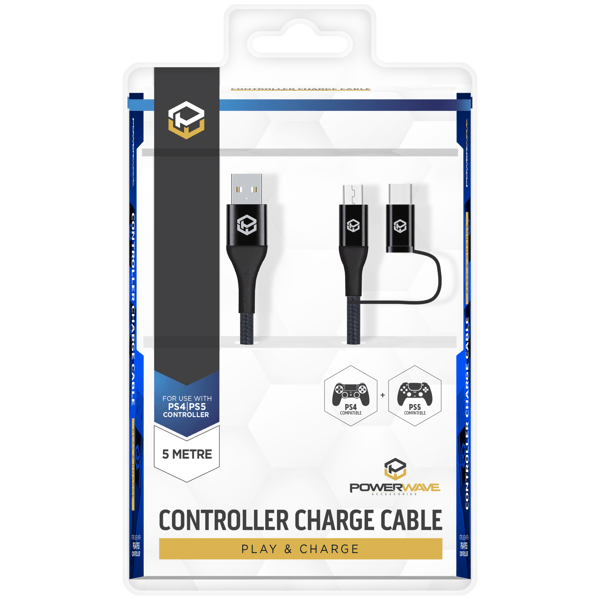 Powerwave PS4 & PS5 5m Controller Charge Cable | Target Australia