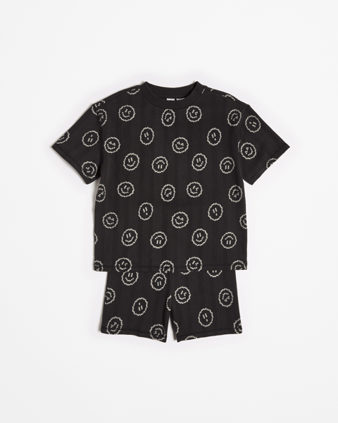 Australian Cotton Older Boys Waffle Short Pyjama Set - Happy Face ...