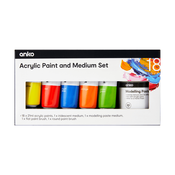 Acrylic Paint and Medium Set - Anko | Target Australia