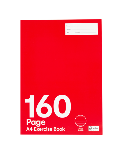 Anko A4 Exercise Book - 160 Pages, Red | Target Australia