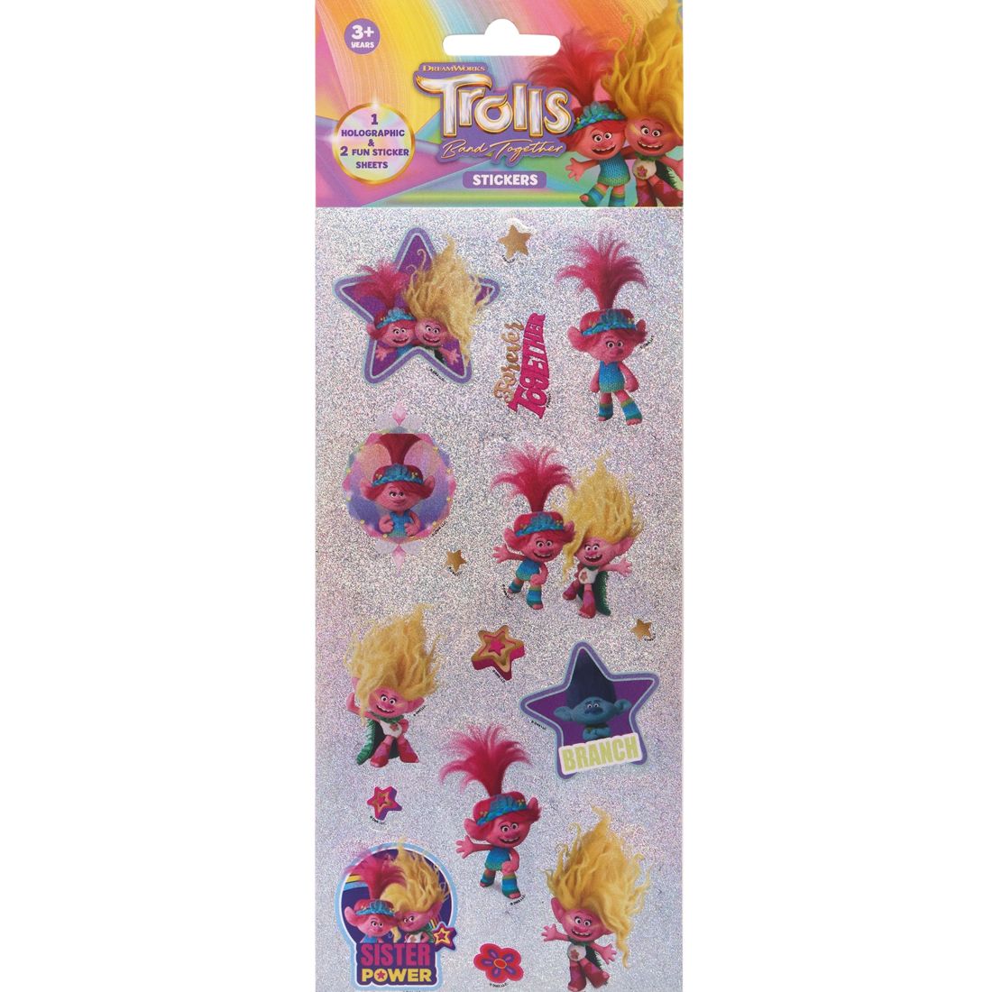 Trolls 3 Holographic Stickers 3 Pack | Target Australia