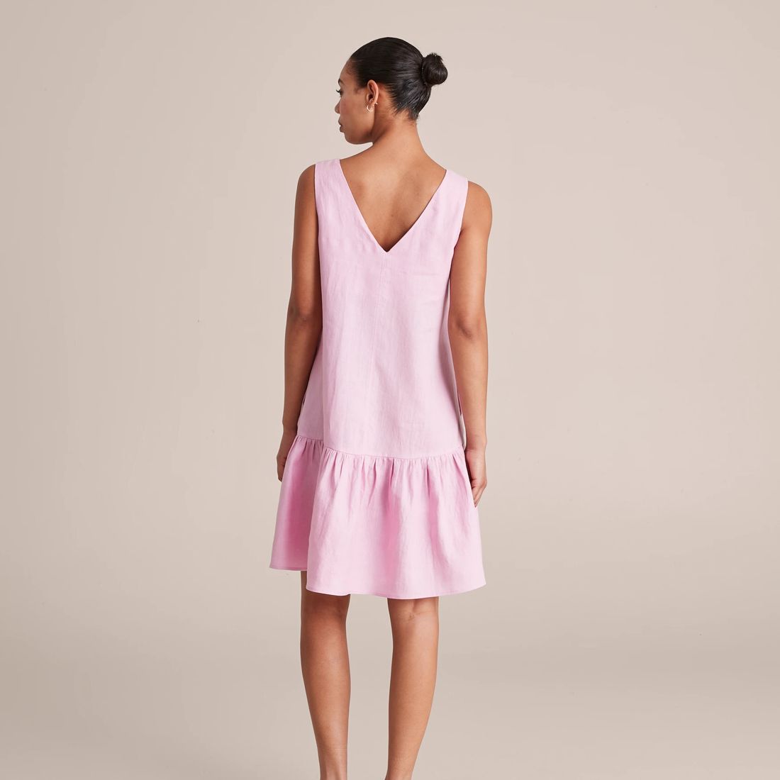 Linen Blend Frill Hem Mini Dress | Target Australia