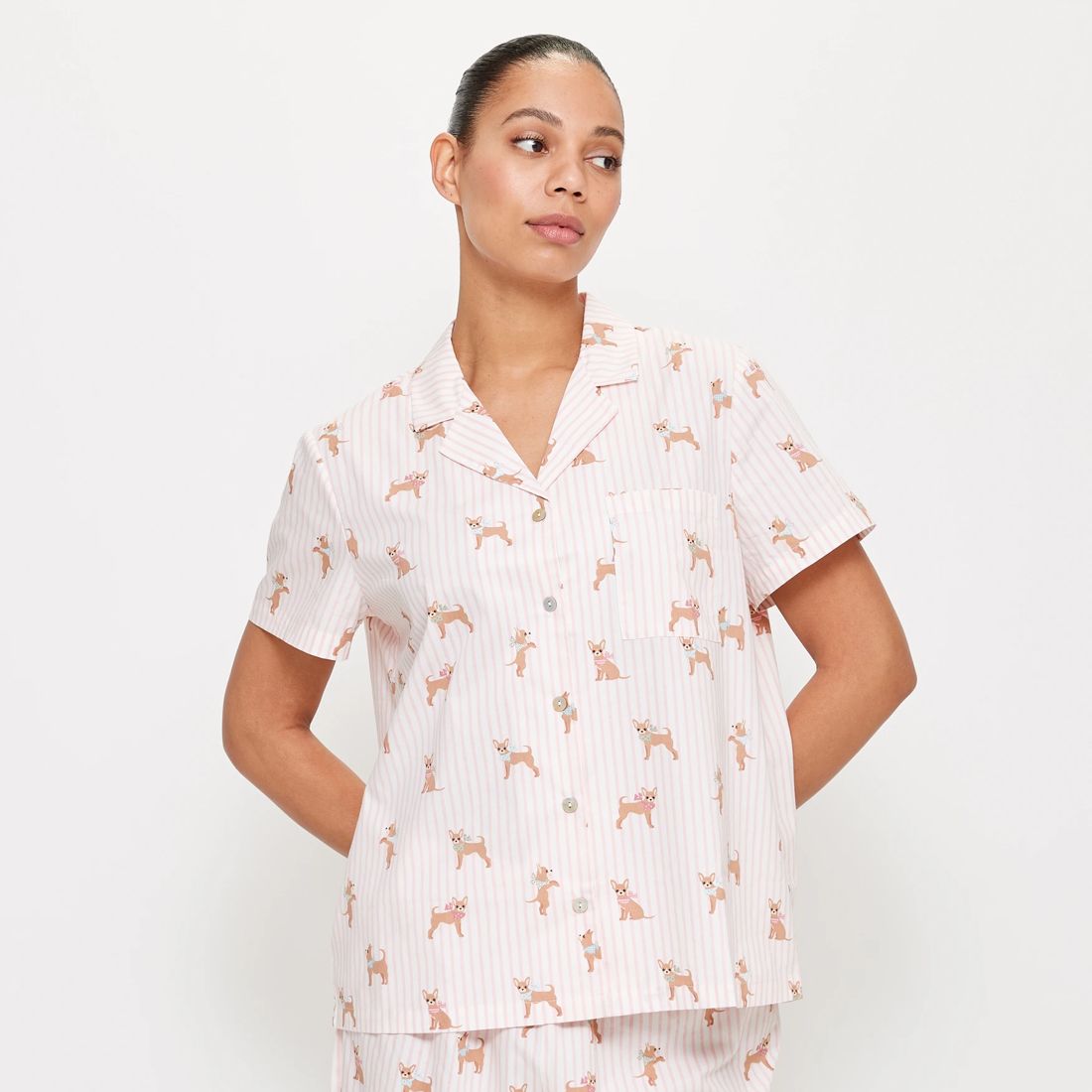 Printed Cotton Poplin Sleep Pyjama Set - Summer Dog | Target Australia