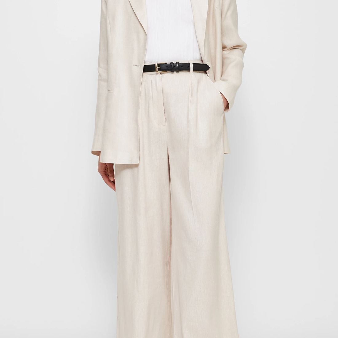 European Linen Blend Wide Leg Pants Preview Flax Cross Dye Target