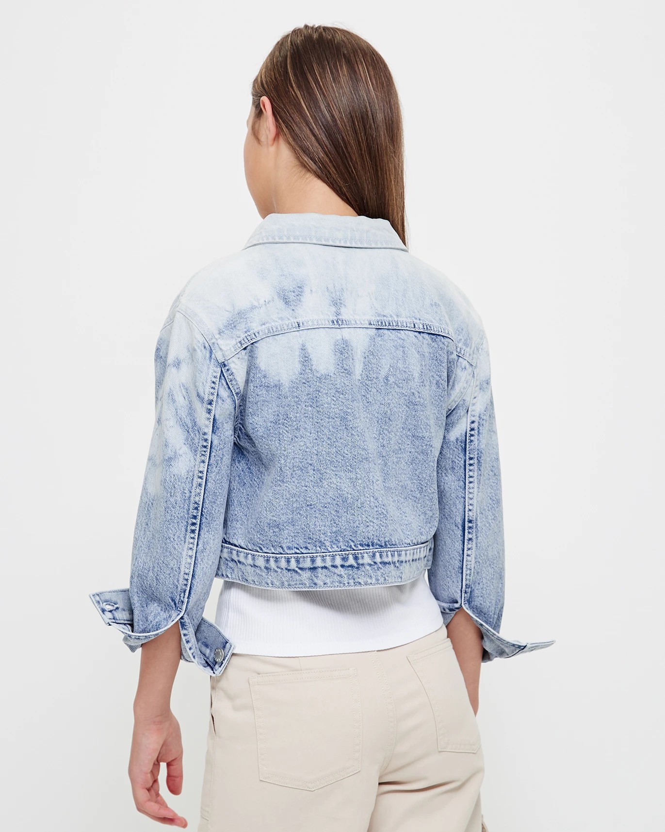 Denim Cropped Die-Dye Jacket | Target Australia