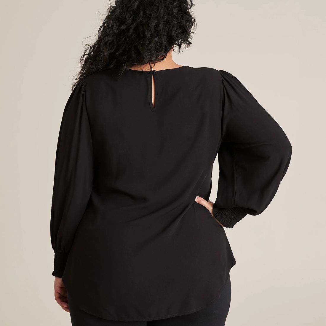 Curve Long Sleeve Shirred Cuff Top | Target Australia