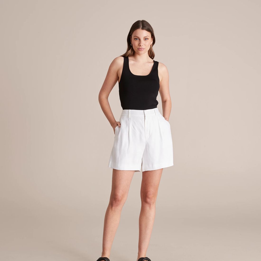 Preview Linen Blend Pleat Front Shorts | Target Australia