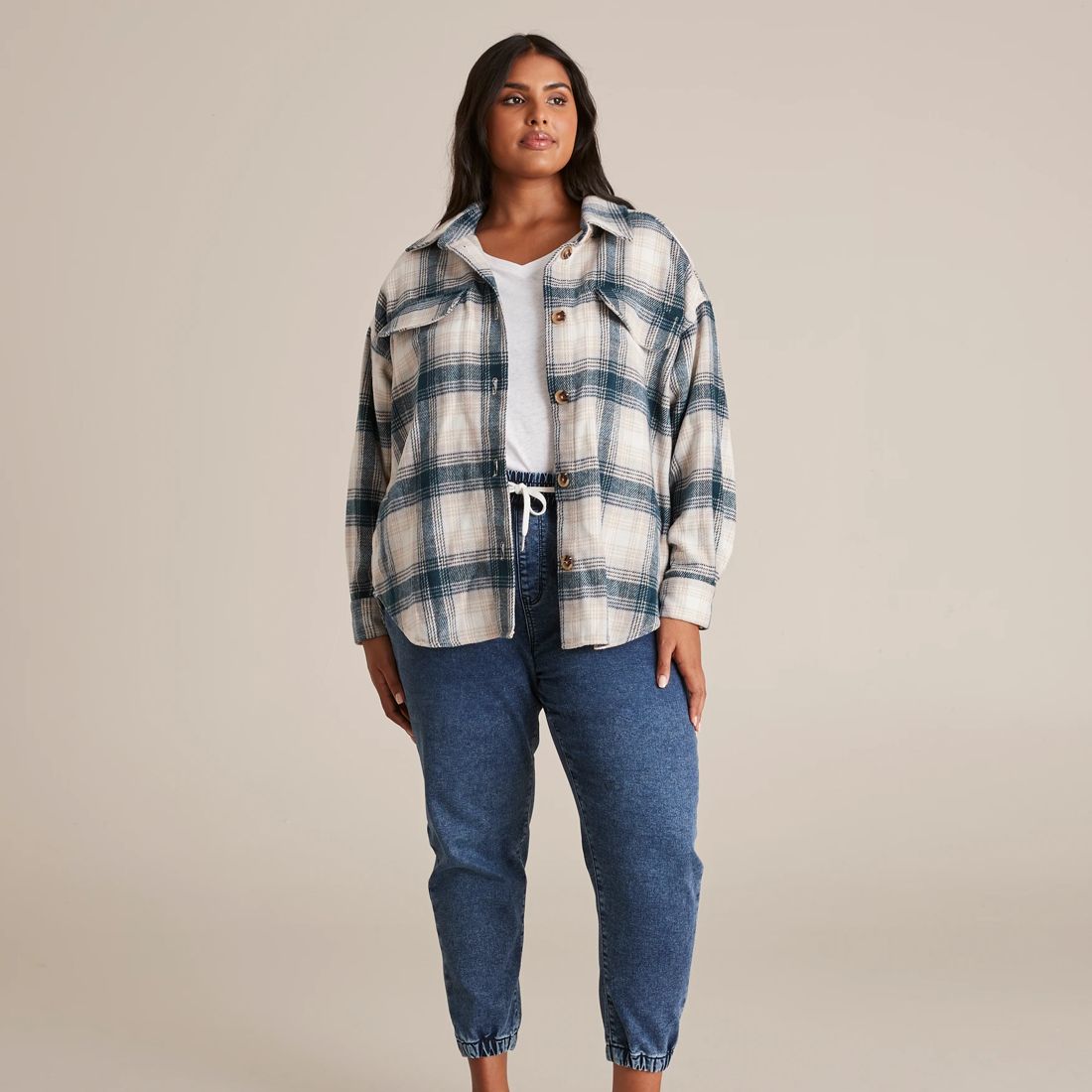 Curve Check Shacket | Target Australia