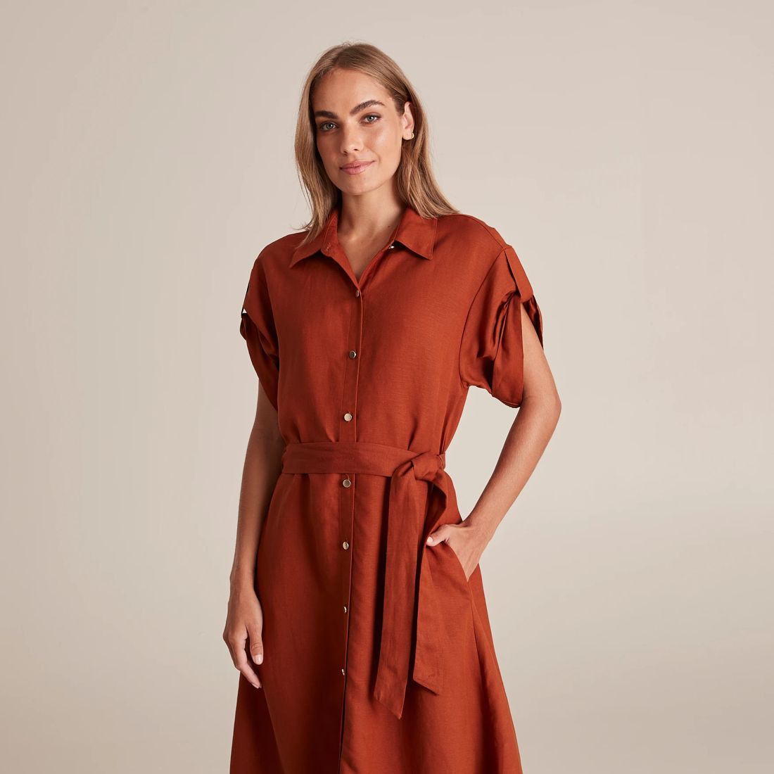 Preview Linen Blend Shirt Dress | Target Australia