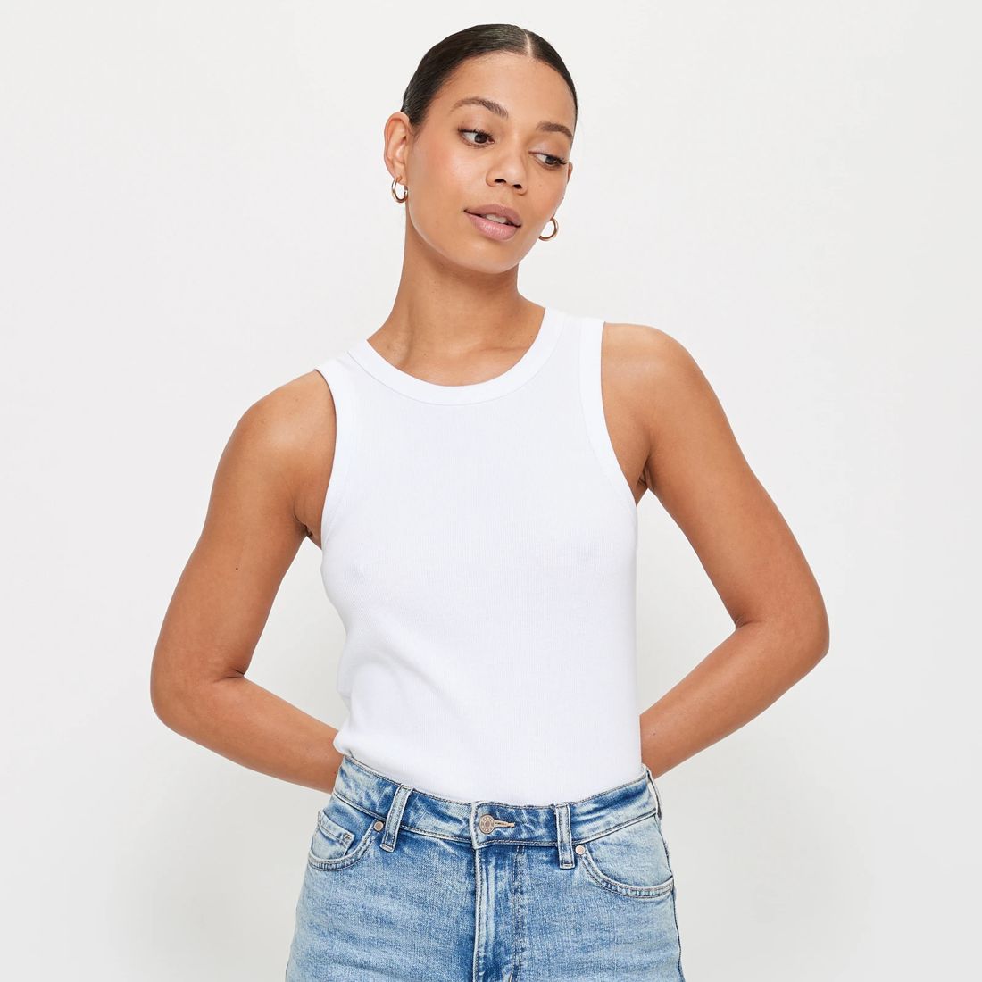 Australian Cotton Racer Front Tank Top - White | Target Australia