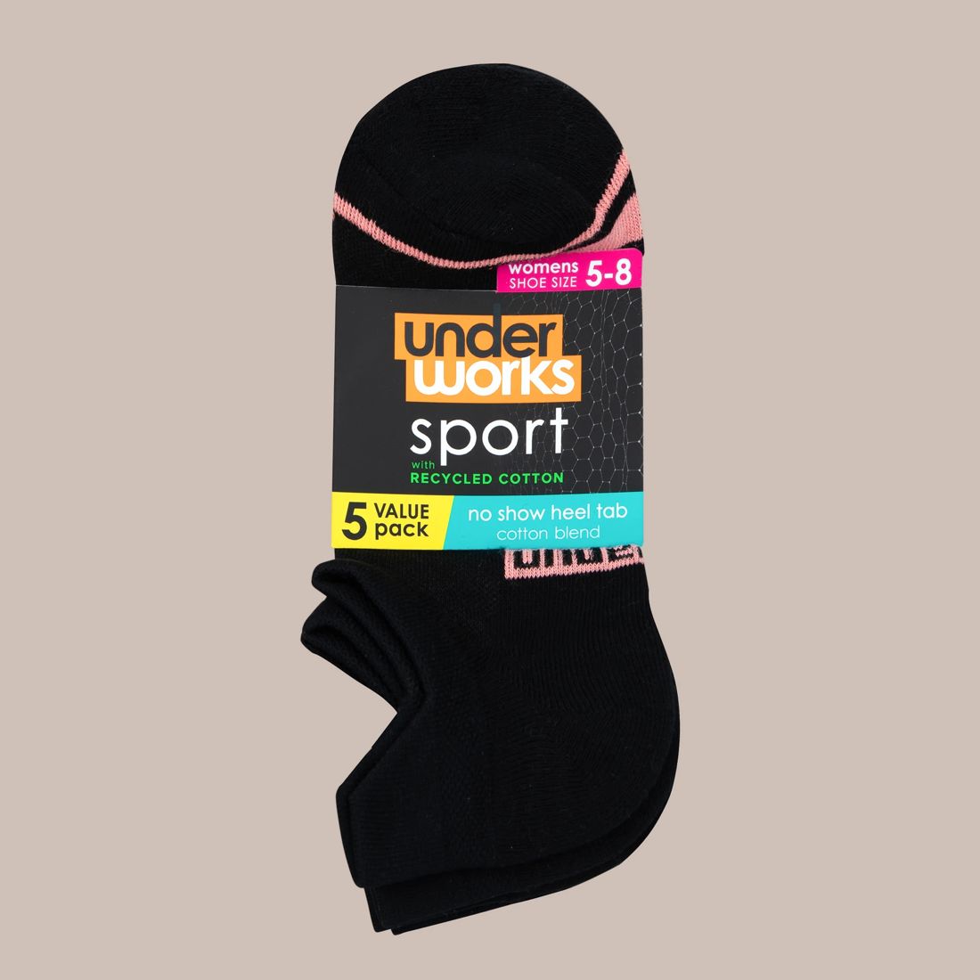 5 Pack Cushioned Sports Heel Tab Socks - Underworks - Black | Target ...