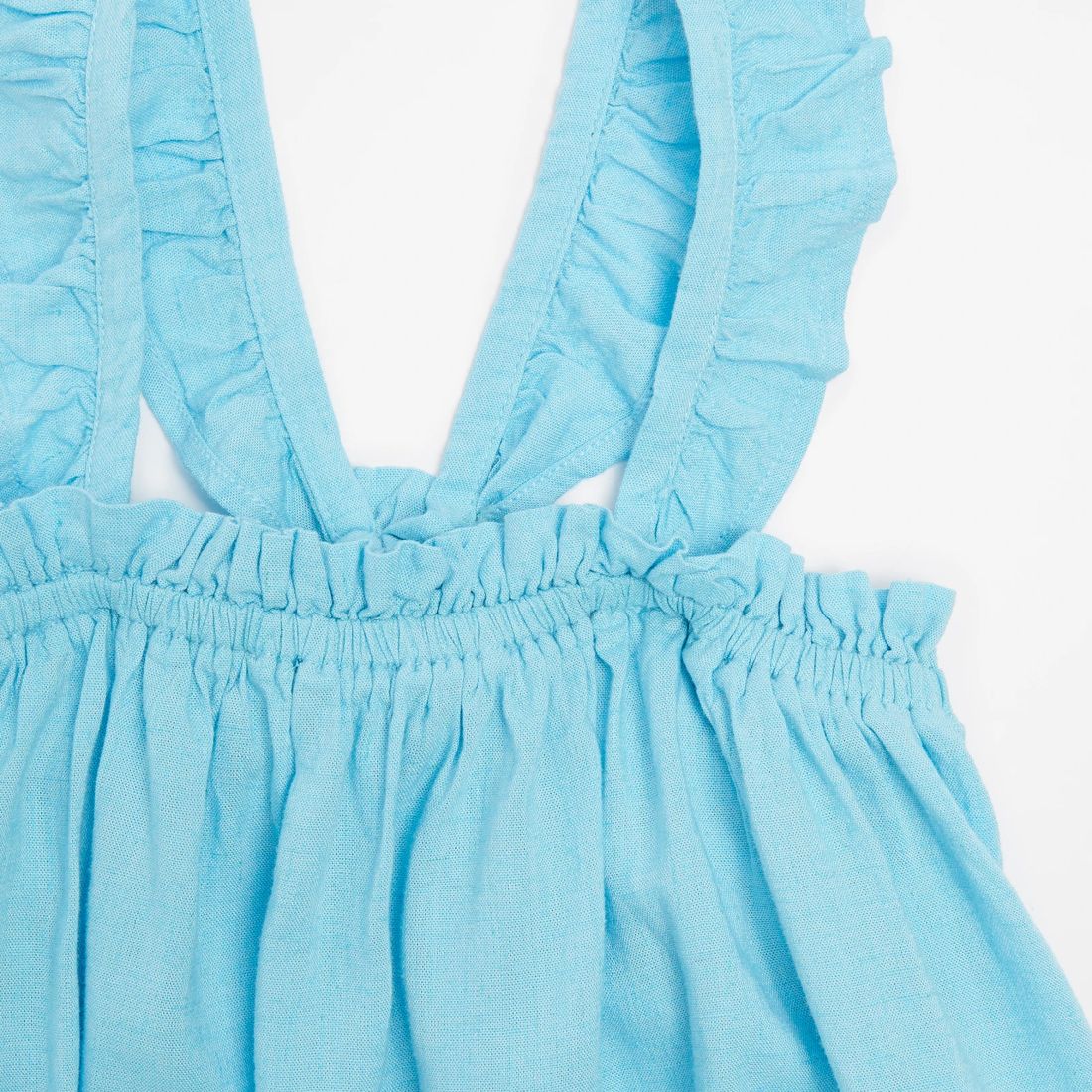 Linen Blend Ruffle Tank Top - Blue | Target Australia