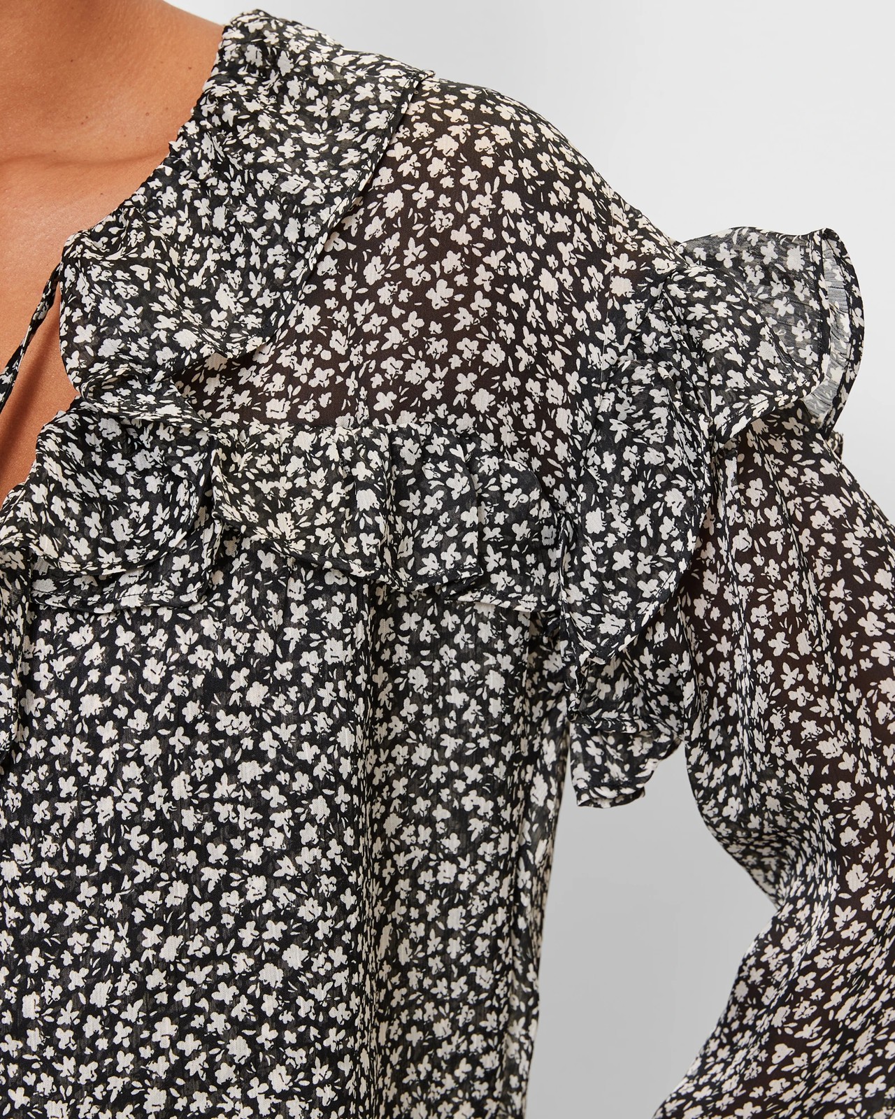 Long Sleeve Ruffle V Neck Blouse Preview Target Australia