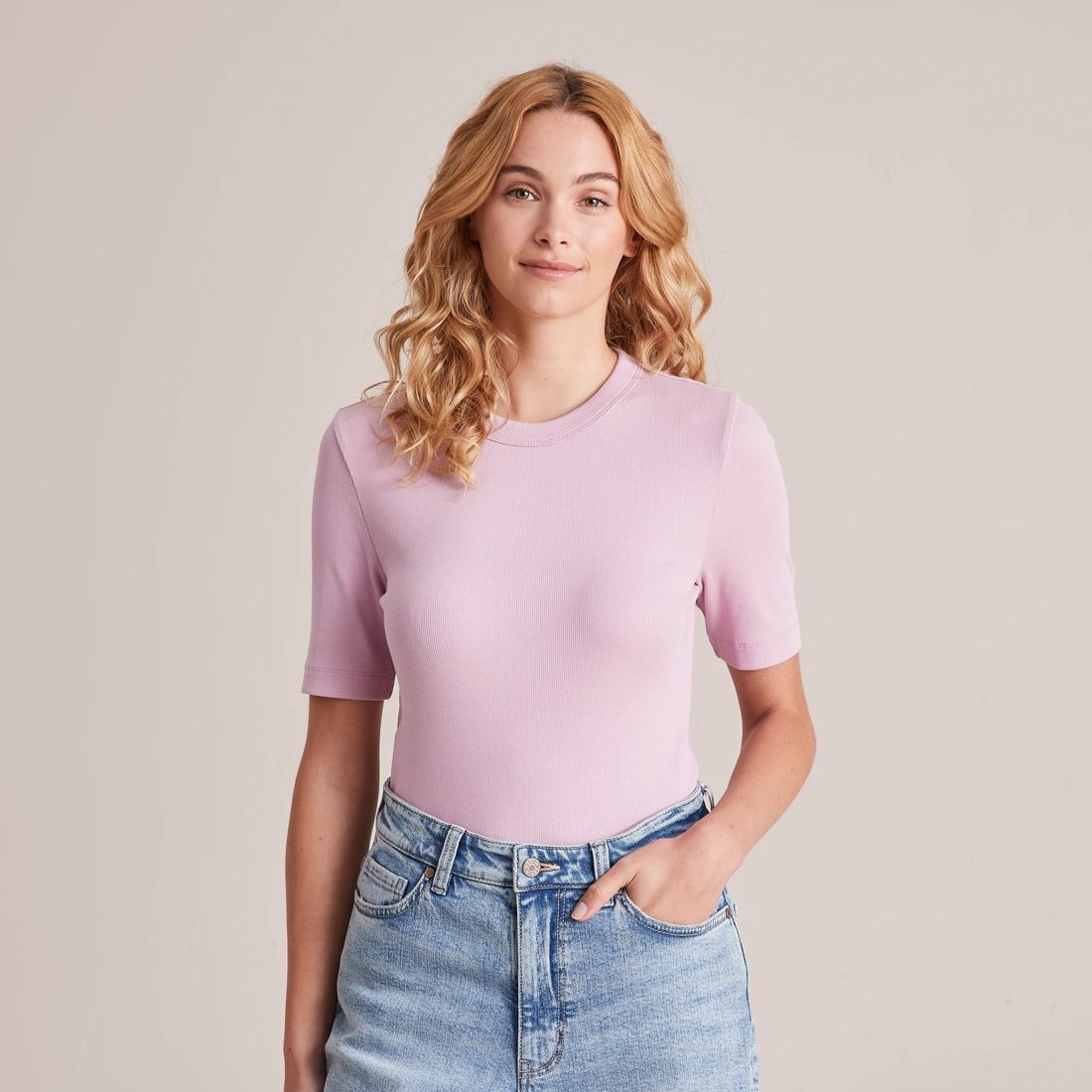 Organic Cotton Rib Layer T-Shirt | Target Australia