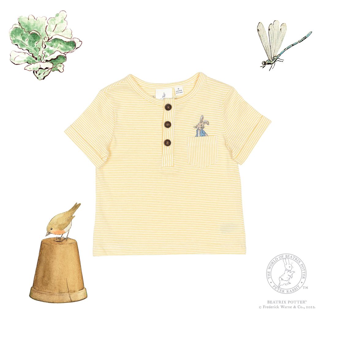 Peter Rabbit Fine Stripe Henley T-shirt | Target Australia