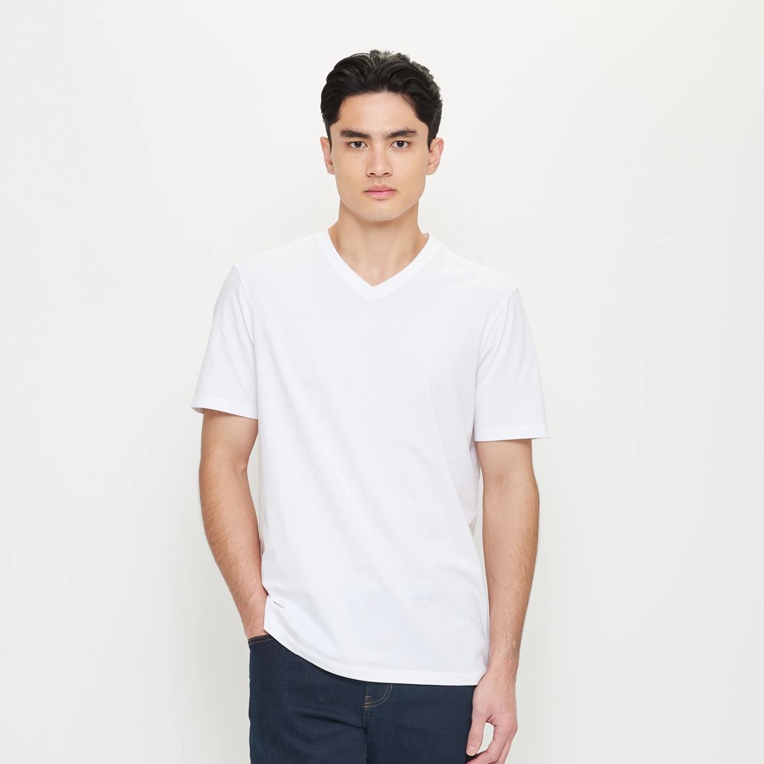 Australian Cotton V-Neck T-Shirt - White | Target Australia