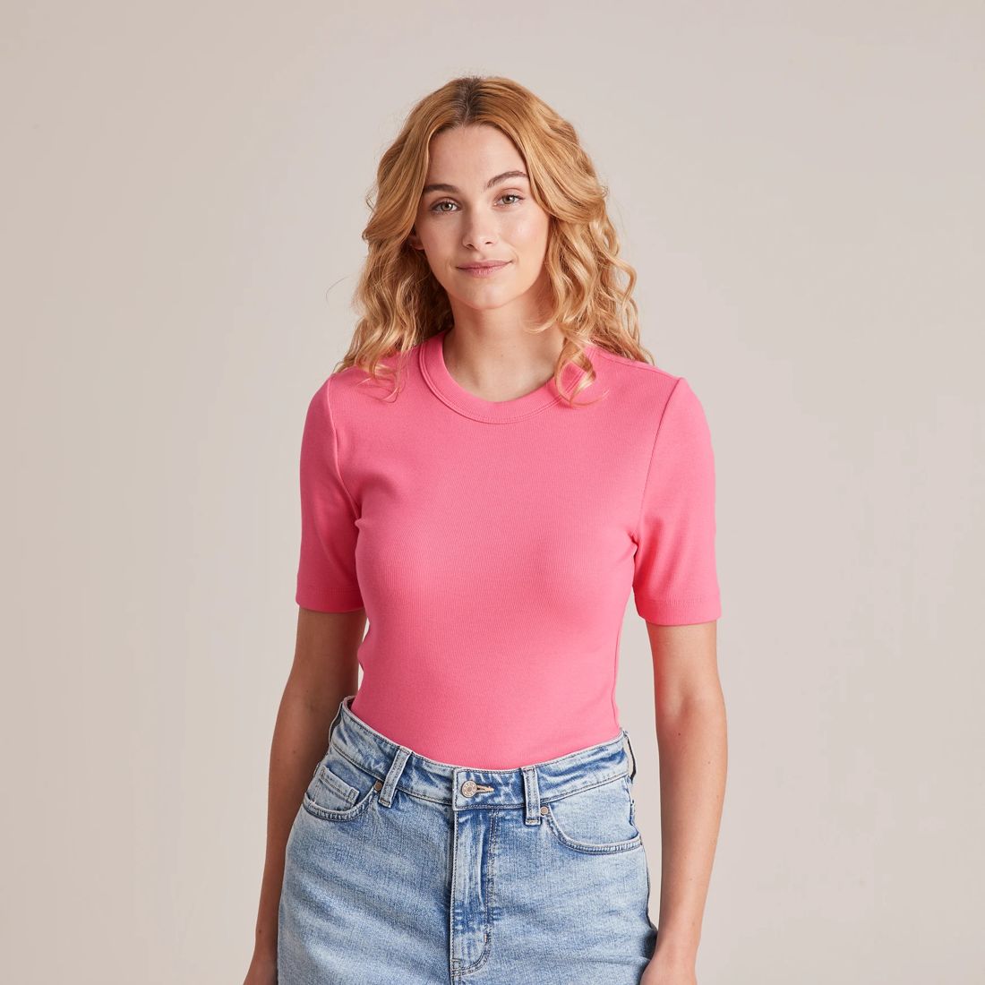 Organic Cotton Rib Layer T-Shirt | Target Australia