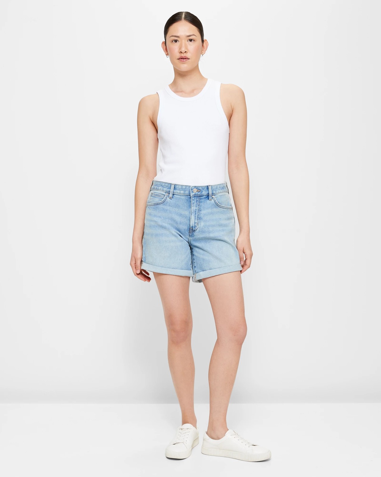 Classic Roll Cuff Denim Shorts | Target Australia