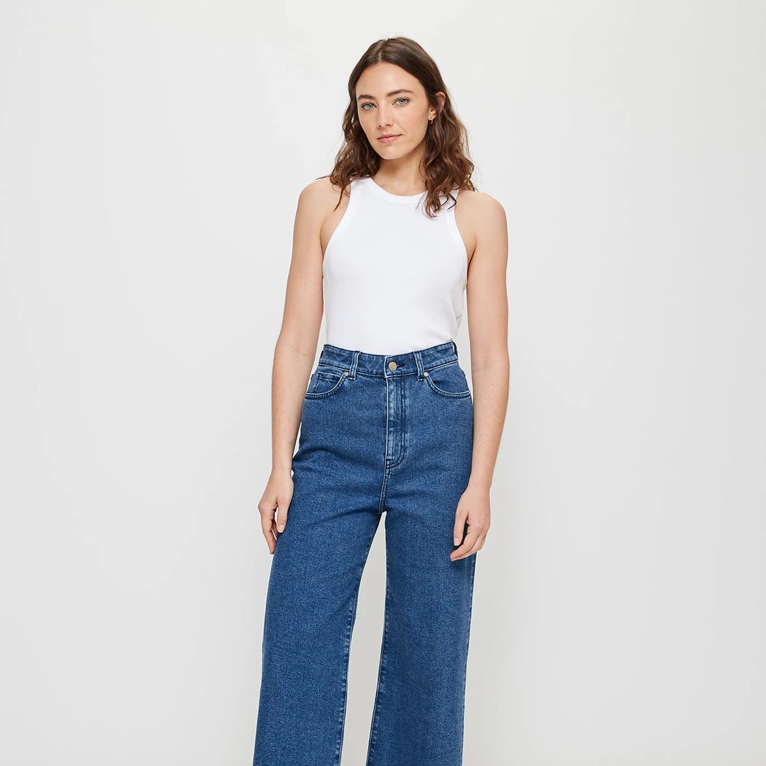 Kelsey Wide Leg High Rise Crop Length Denim Jeans | Target Australia