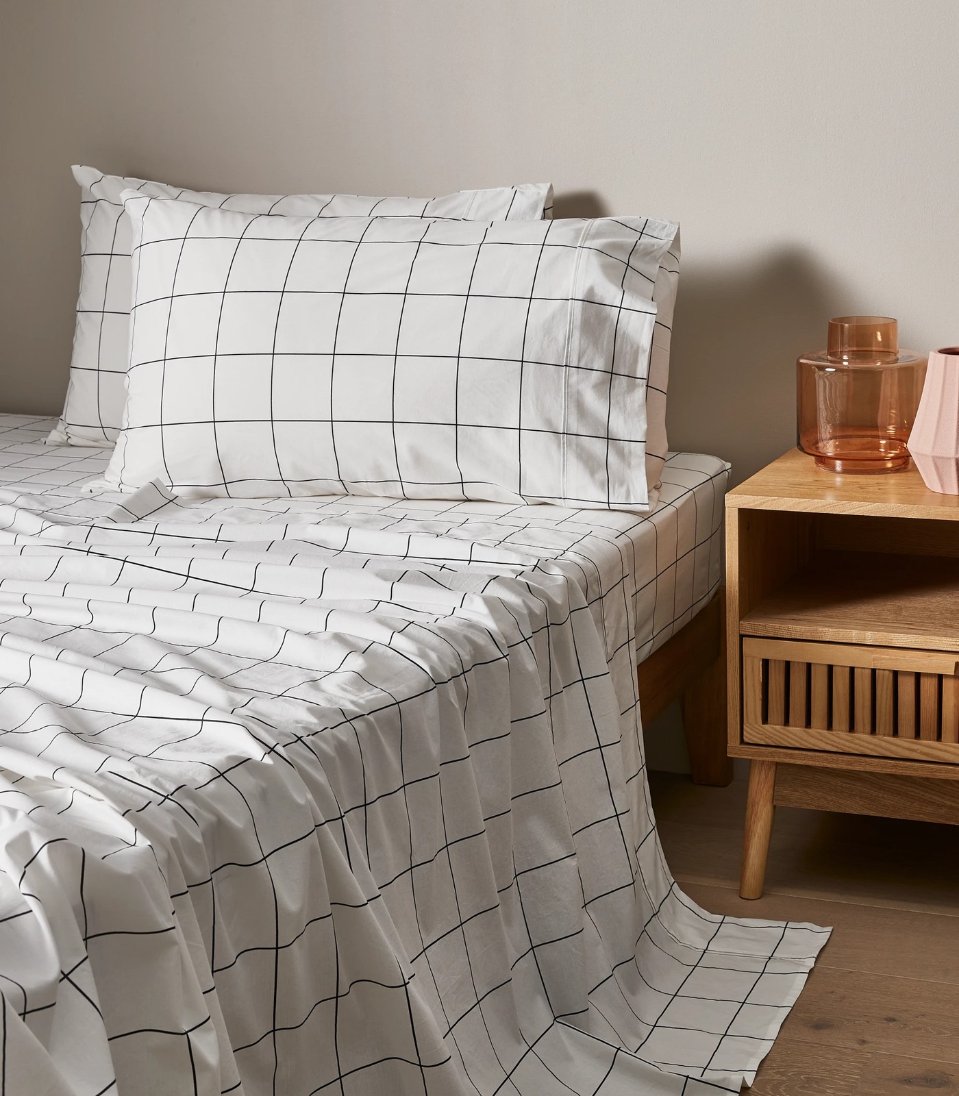 Stonewash Printed Sheet Set Reid Grid