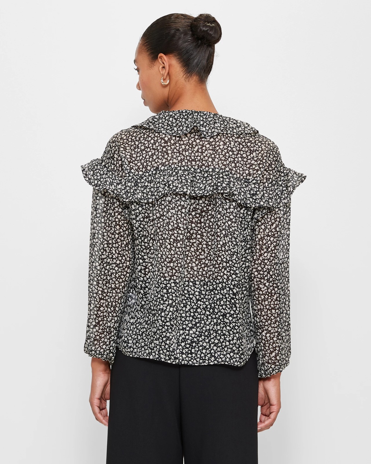 Long Sleeve Ruffle V-Neck Blouse - Preview | Target Australia