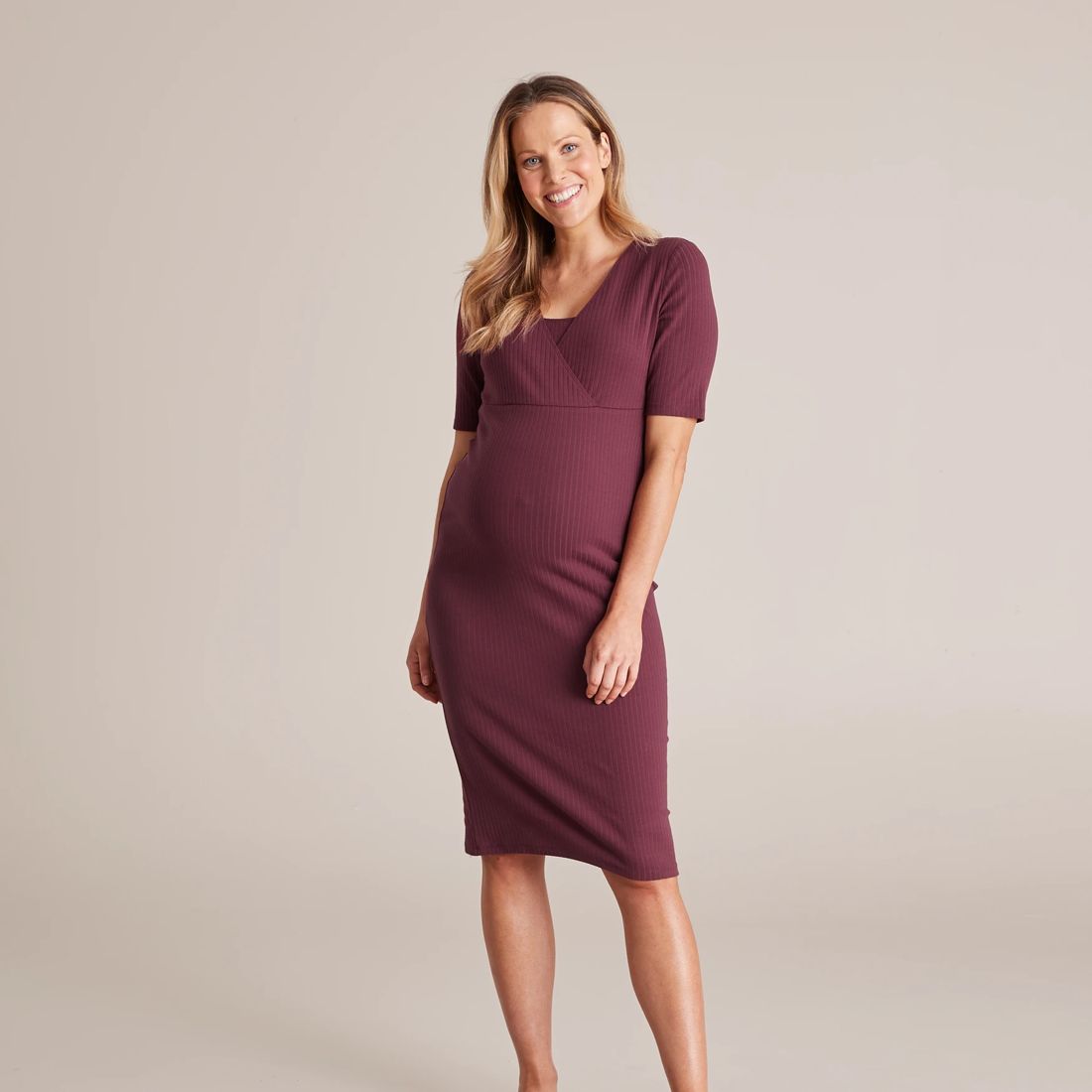 Maternity Cross Over Ribbed Dress | Target Australia