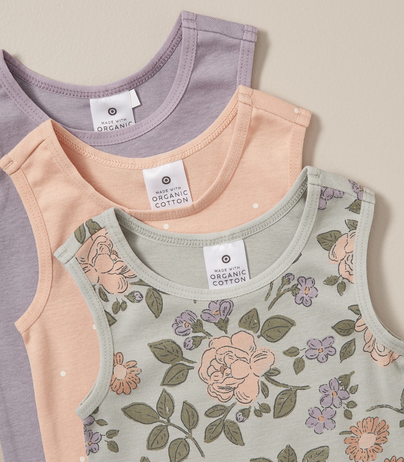 3 Pack Baby Organic Cotton Print Singlets | Target Australia