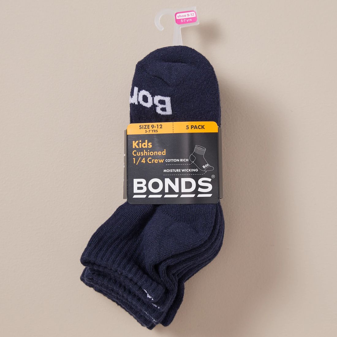 5 Pack Bonds Kids Cushioned 1/4 Crew Socks - Navy Blue | Target Australia