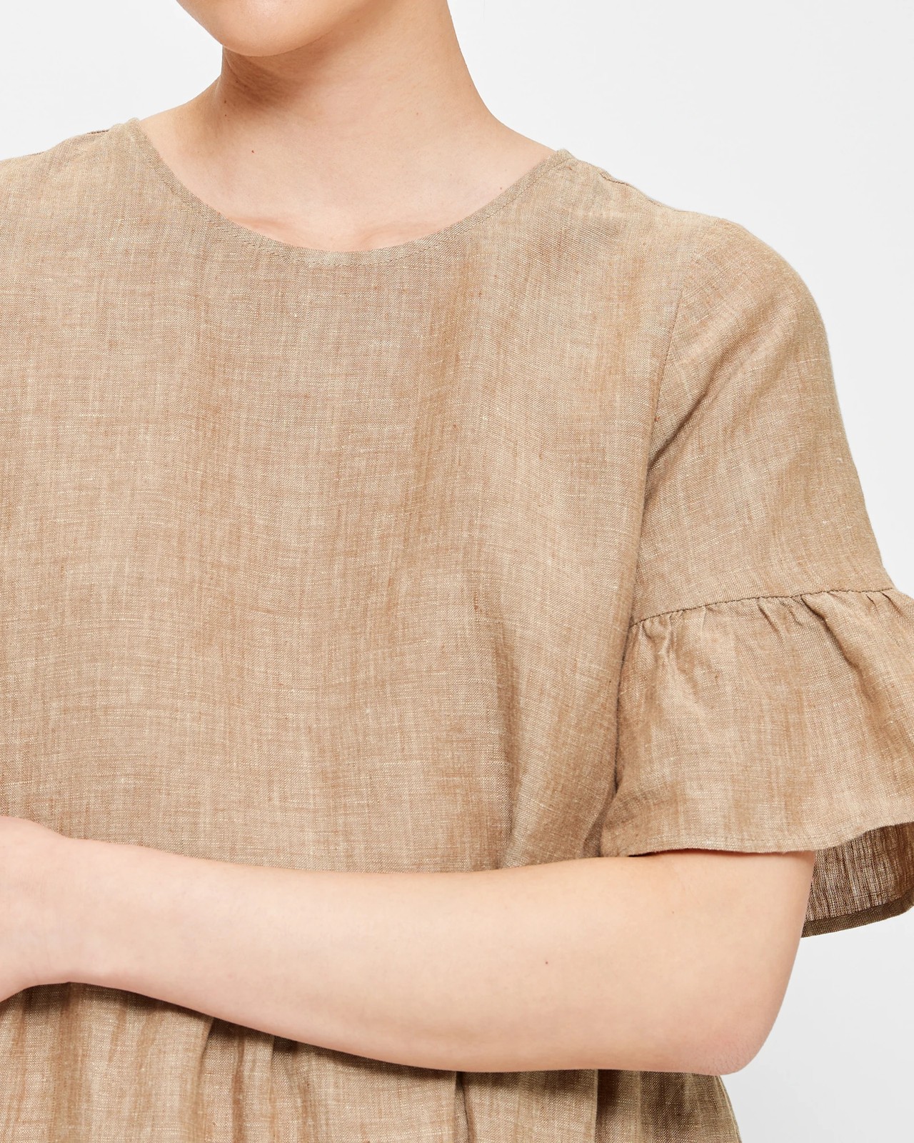 European Linen Tiered Mini Dress | Target Australia