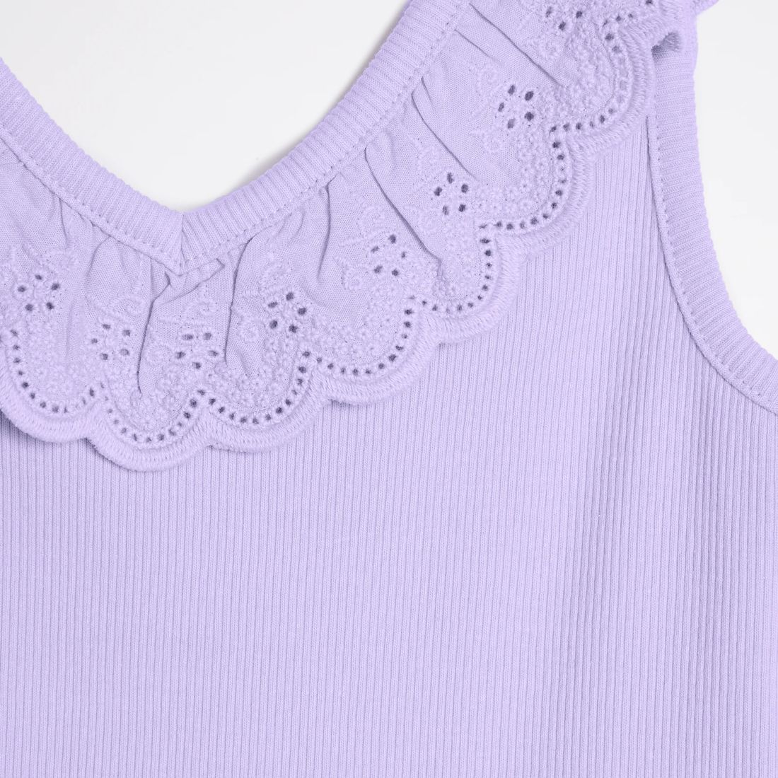 Rib Broderie Frill Tank | Target Australia