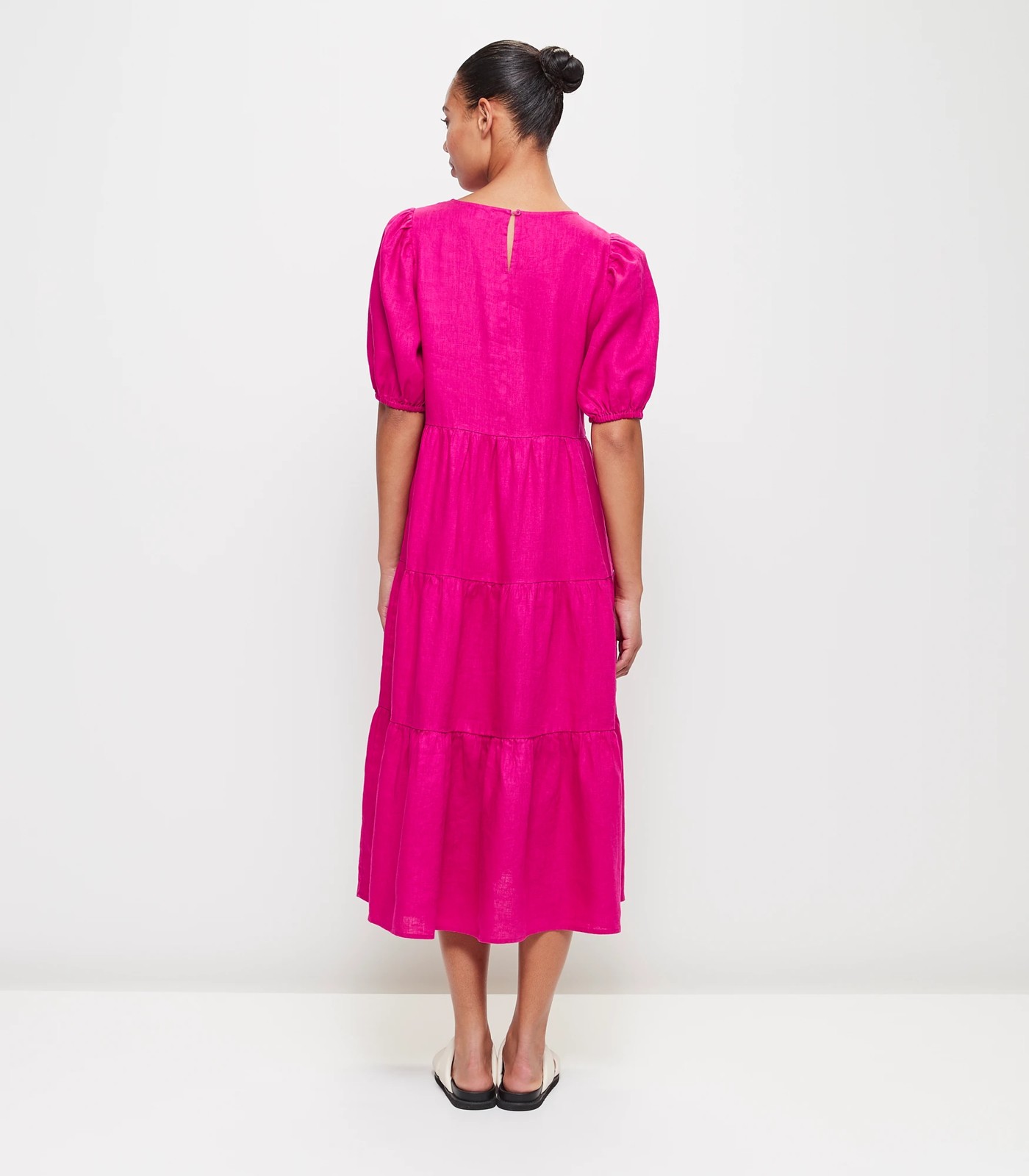 European Linen Tiered Midi Dress | Target Australia