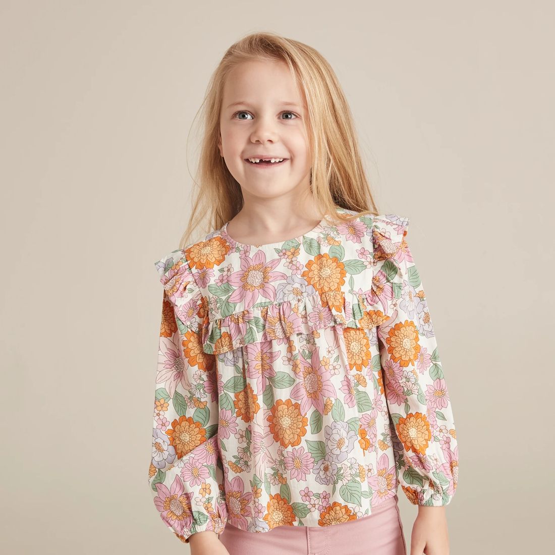 Linen Blend Floral Blouse | Target Australia