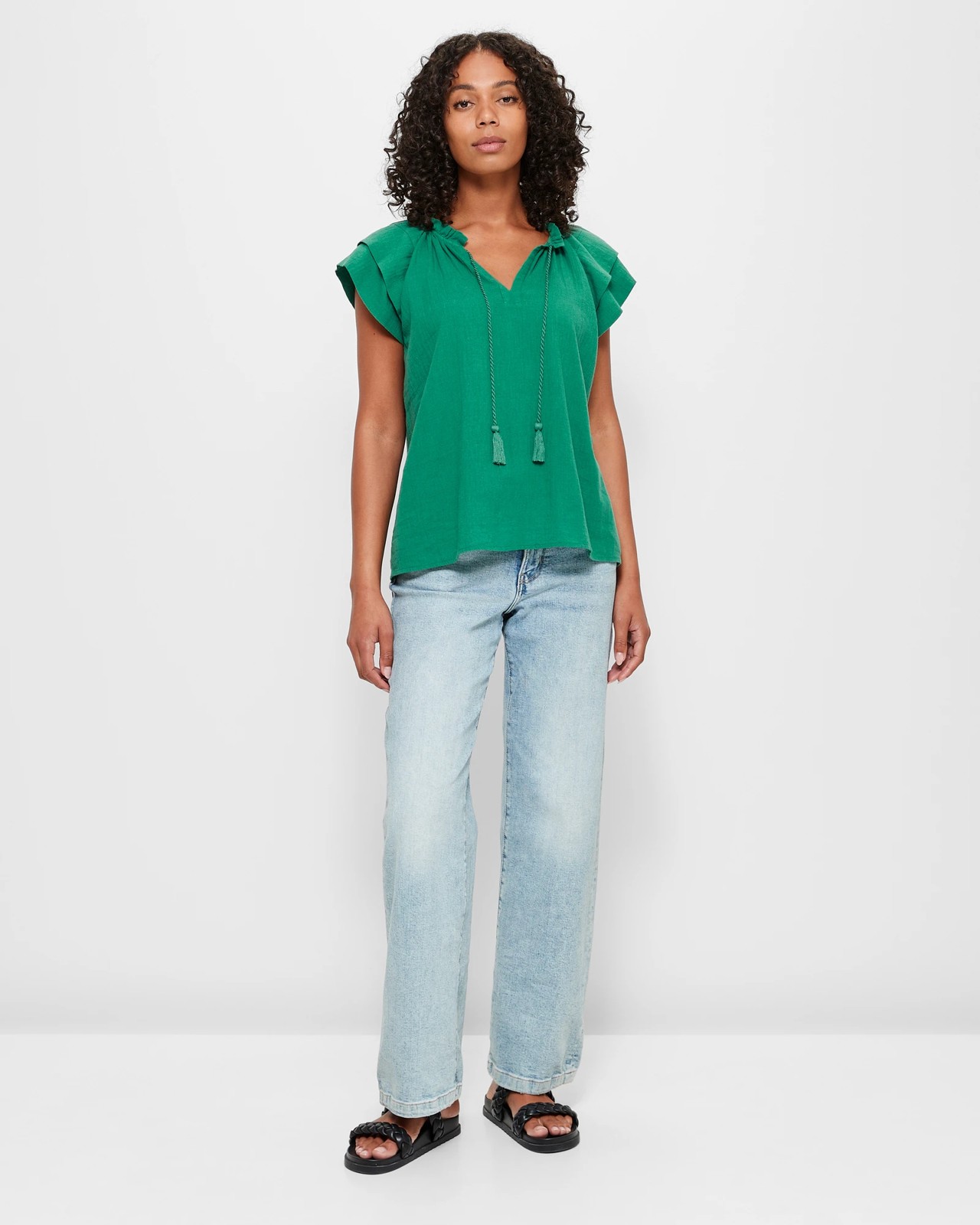 Frill Tie Neck Top | Target Australia