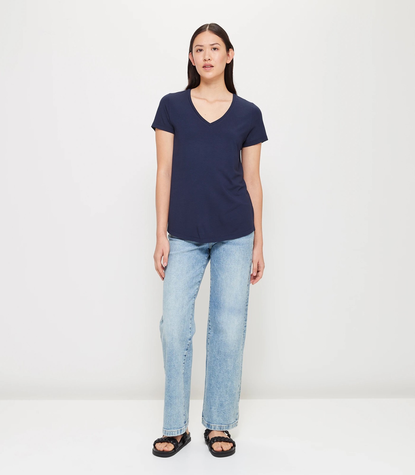Modal/Elastane V-Neck T-Shirt | Target Australia