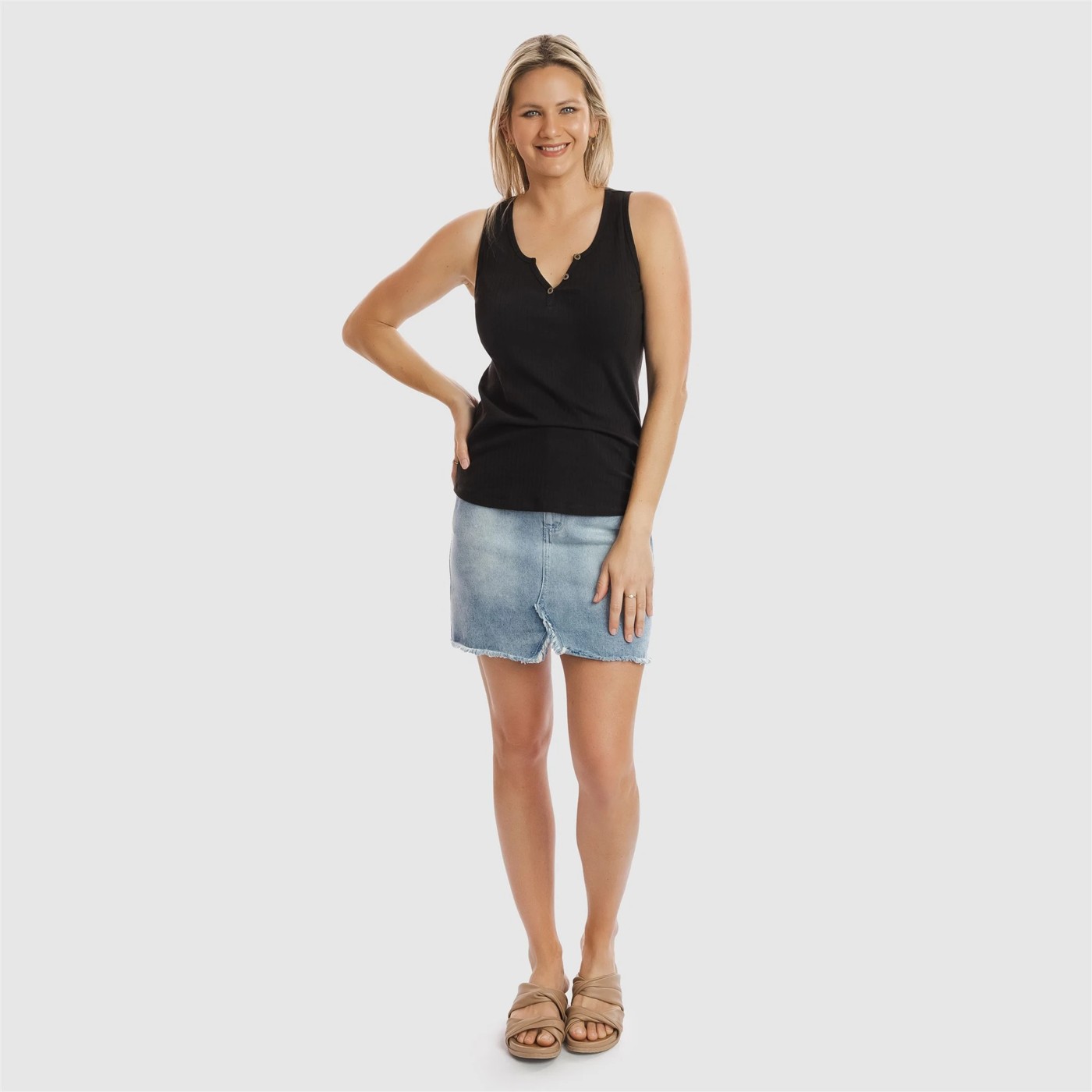 Piping Hot Rib Scoop Tank Top | Target Australia
