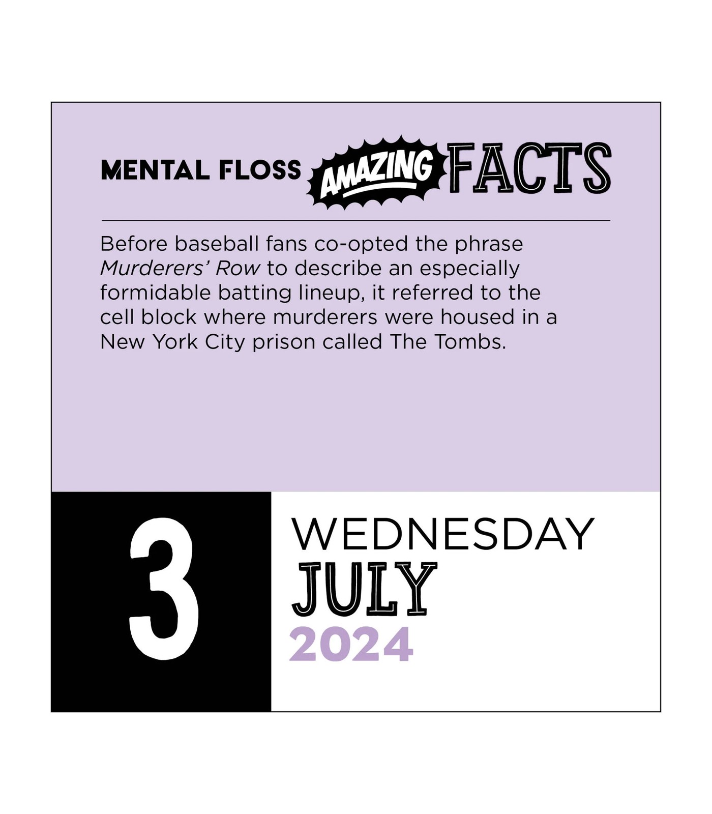 Amazing Facts From Mental Floss 2024 Boxed Calendar Target Australia