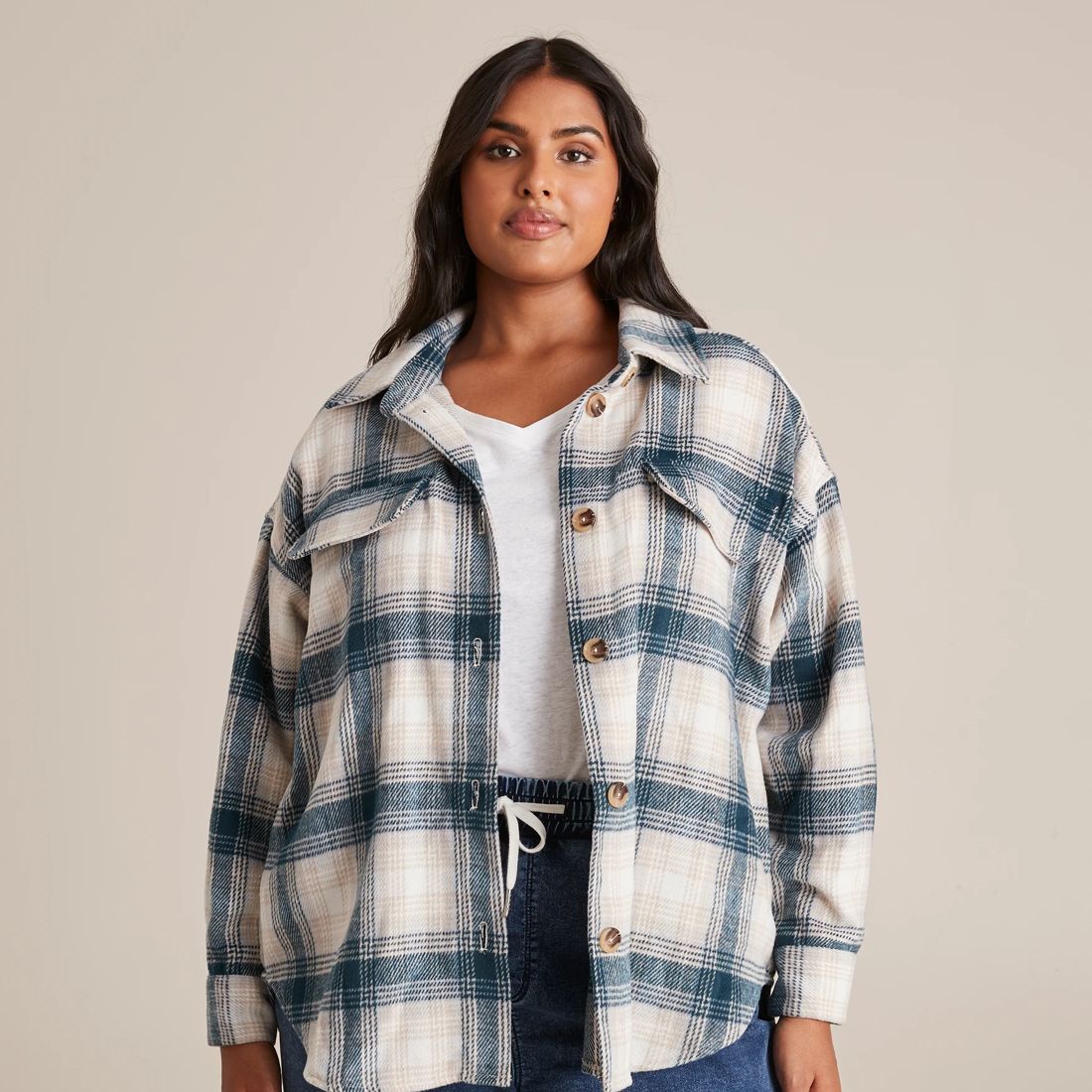 Curve Check Shacket | Target Australia