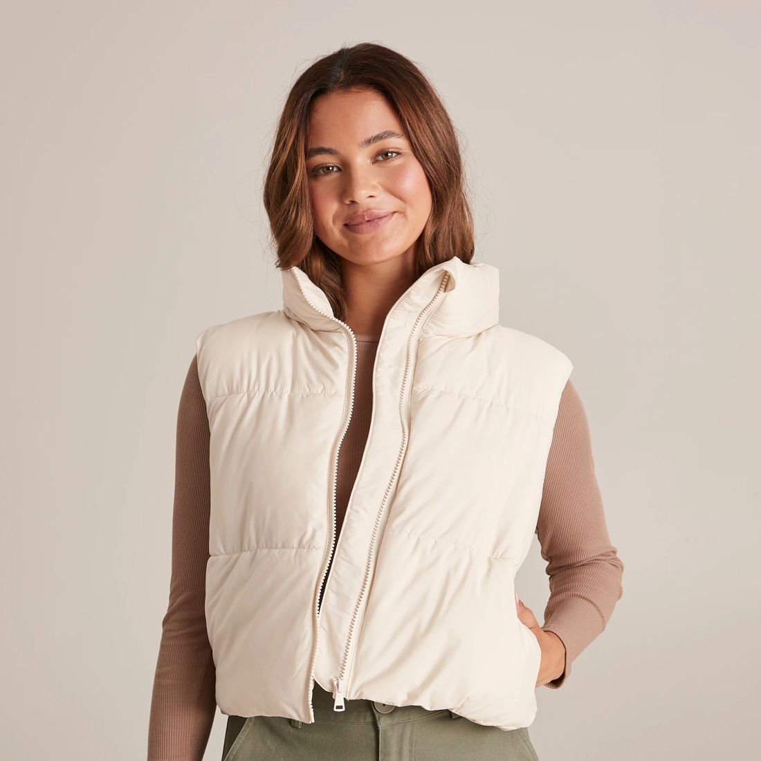 Lily Loves Cropped Puffer Gilet | Target Australia