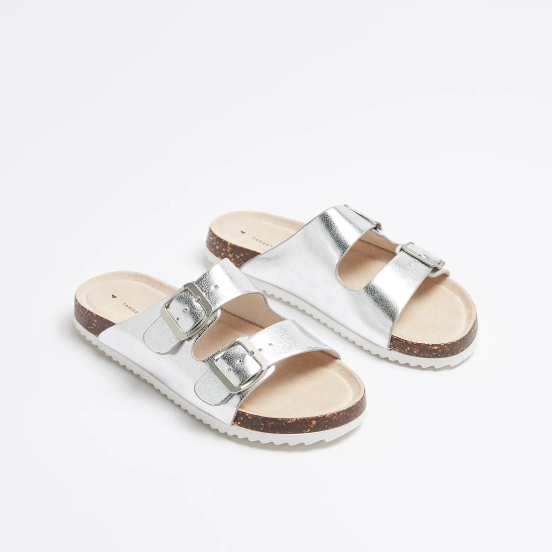 Youth Moulded Cork Sandals - Silver | Target Australia
