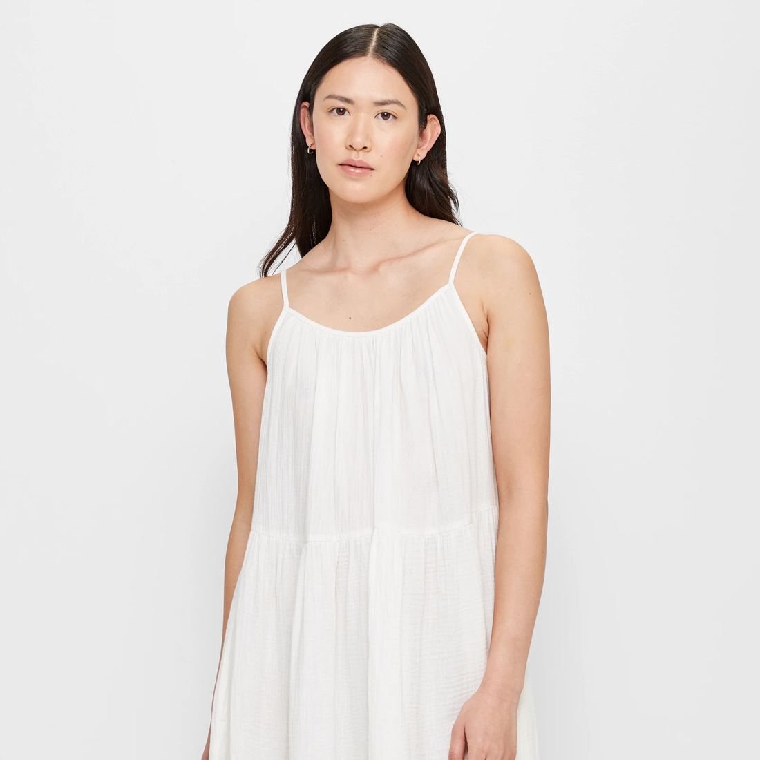 Crinkle Tiered Maxi Dress - White | Target Australia