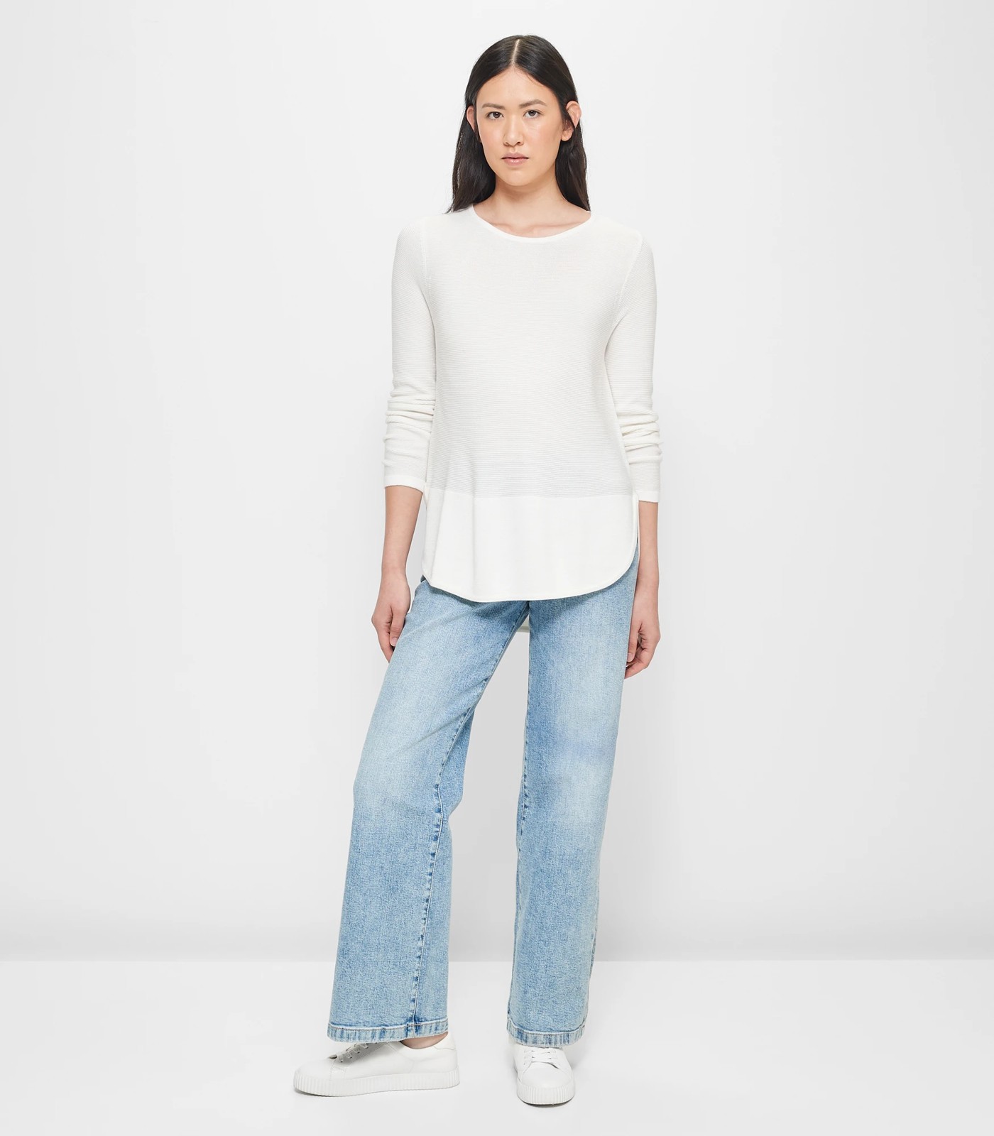 Stitch Curve Hem Jumper | Target Australia