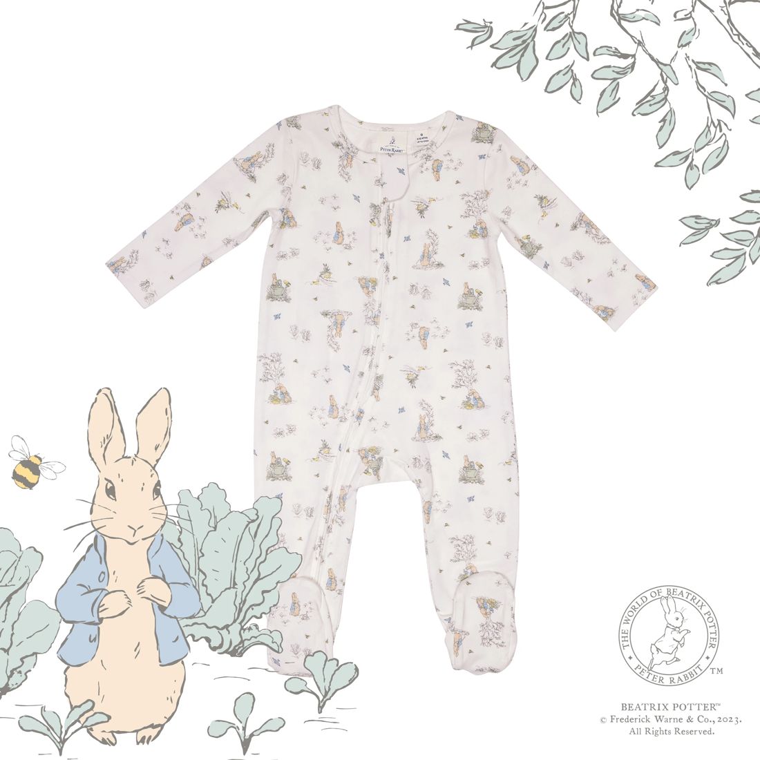 Peter Rabbit Baby Coverall - White | Target Australia
