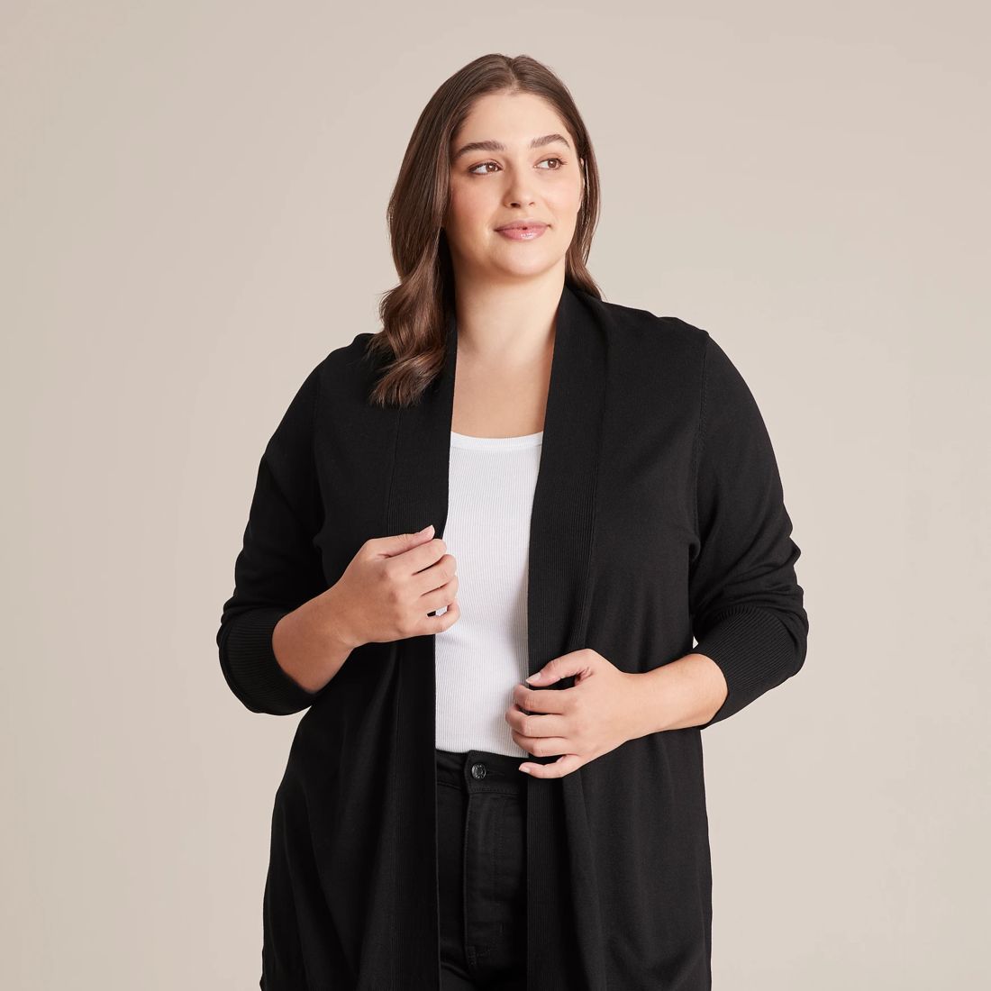 Curve Ribbed Edge To Edge Cardigan | Target Australia