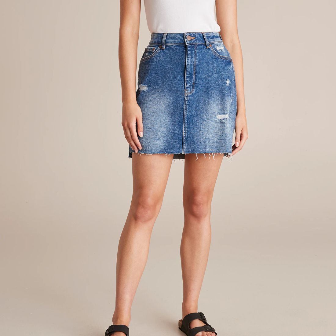 Classic Distressed Denim Skirt | Target Australia