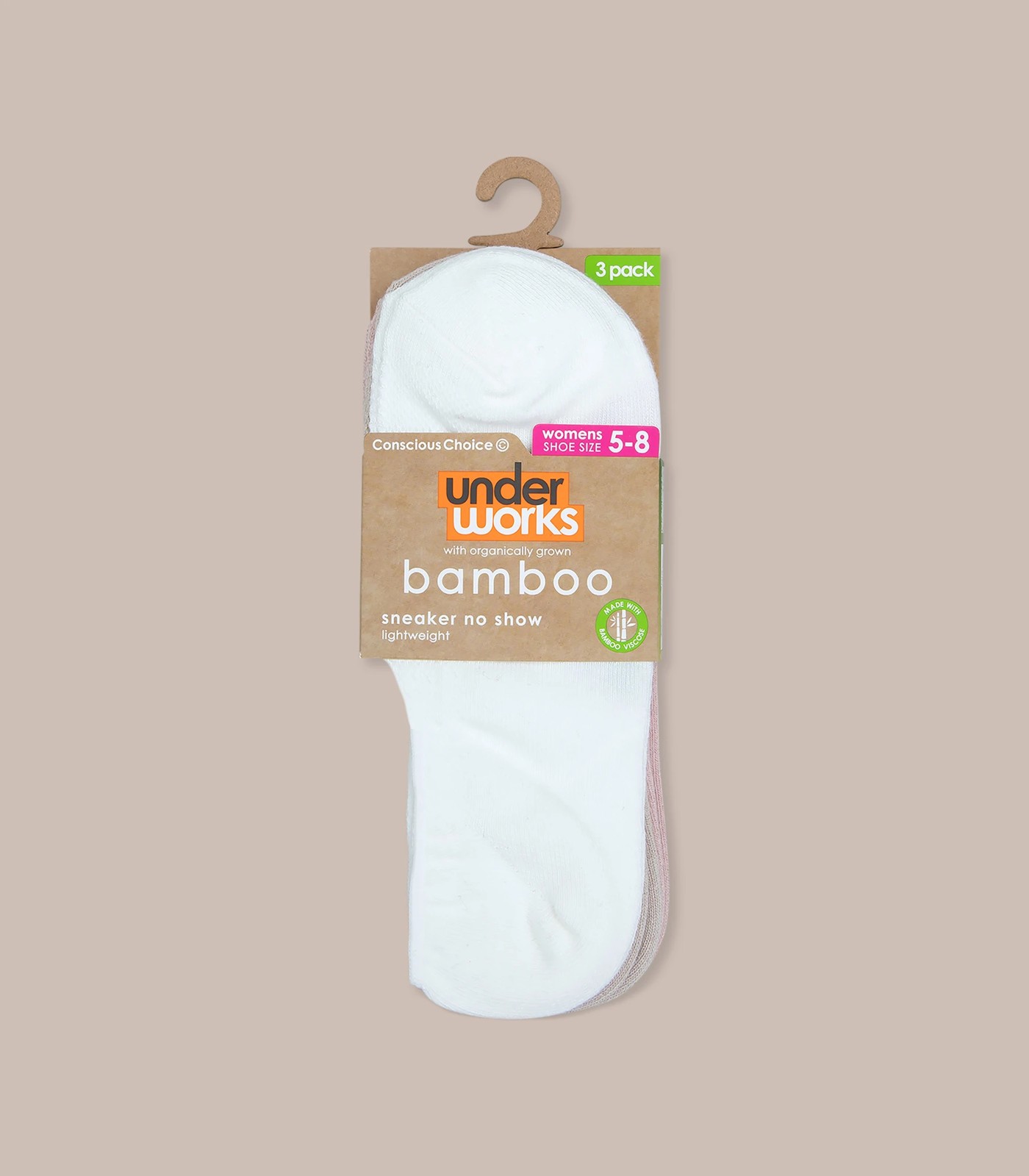 Womens 3 Pack Viscose from Bamboo Light Socks - Underworks - Neutral | Target Australia