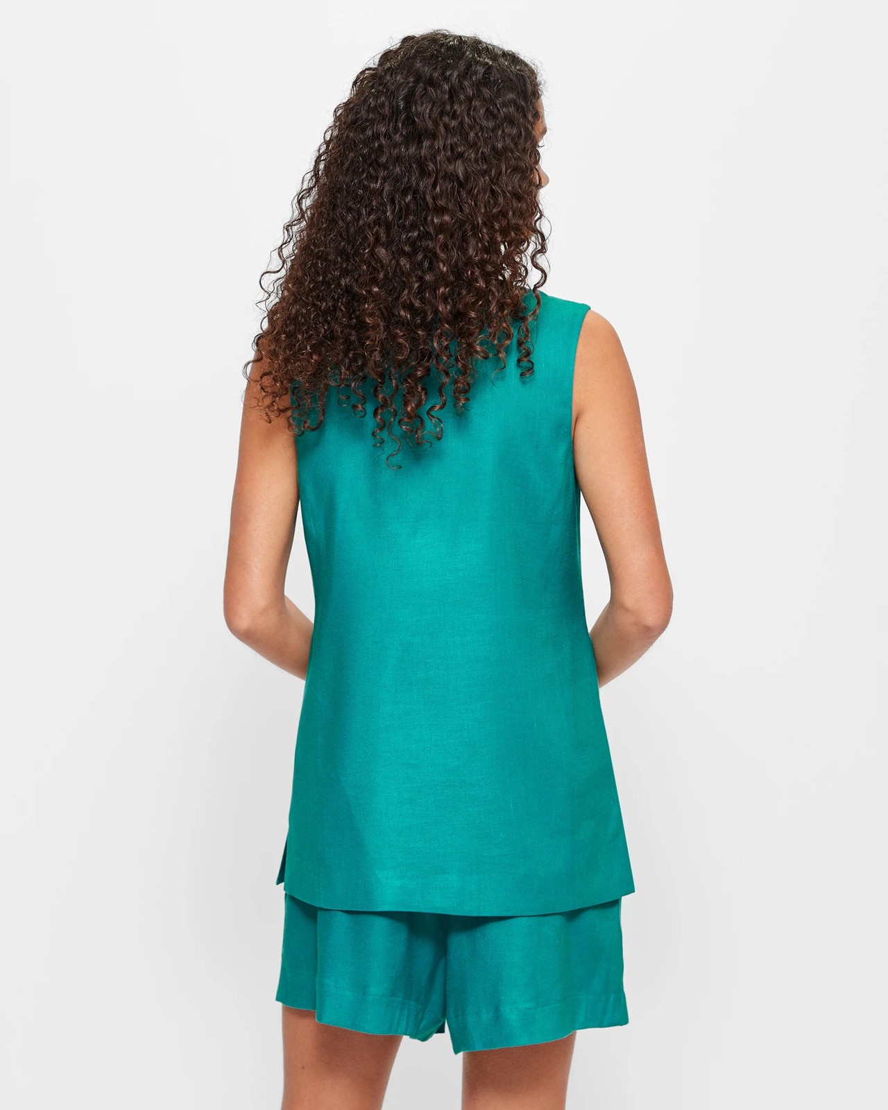 European Linen Blend Tailored Longline Vest - Preview | Target Australia