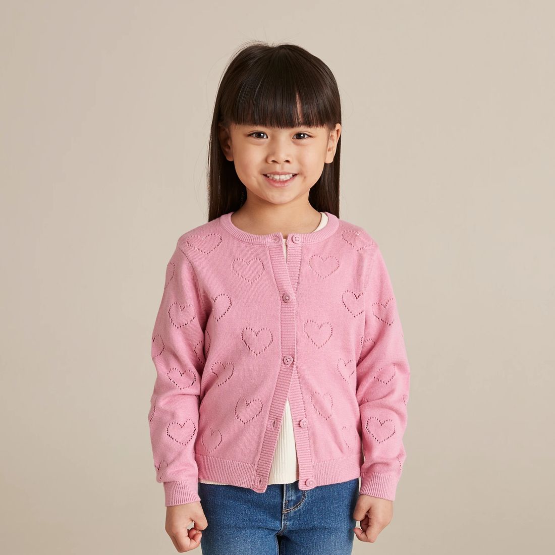 Heart Pointelle Knit Cardigan | Target Australia