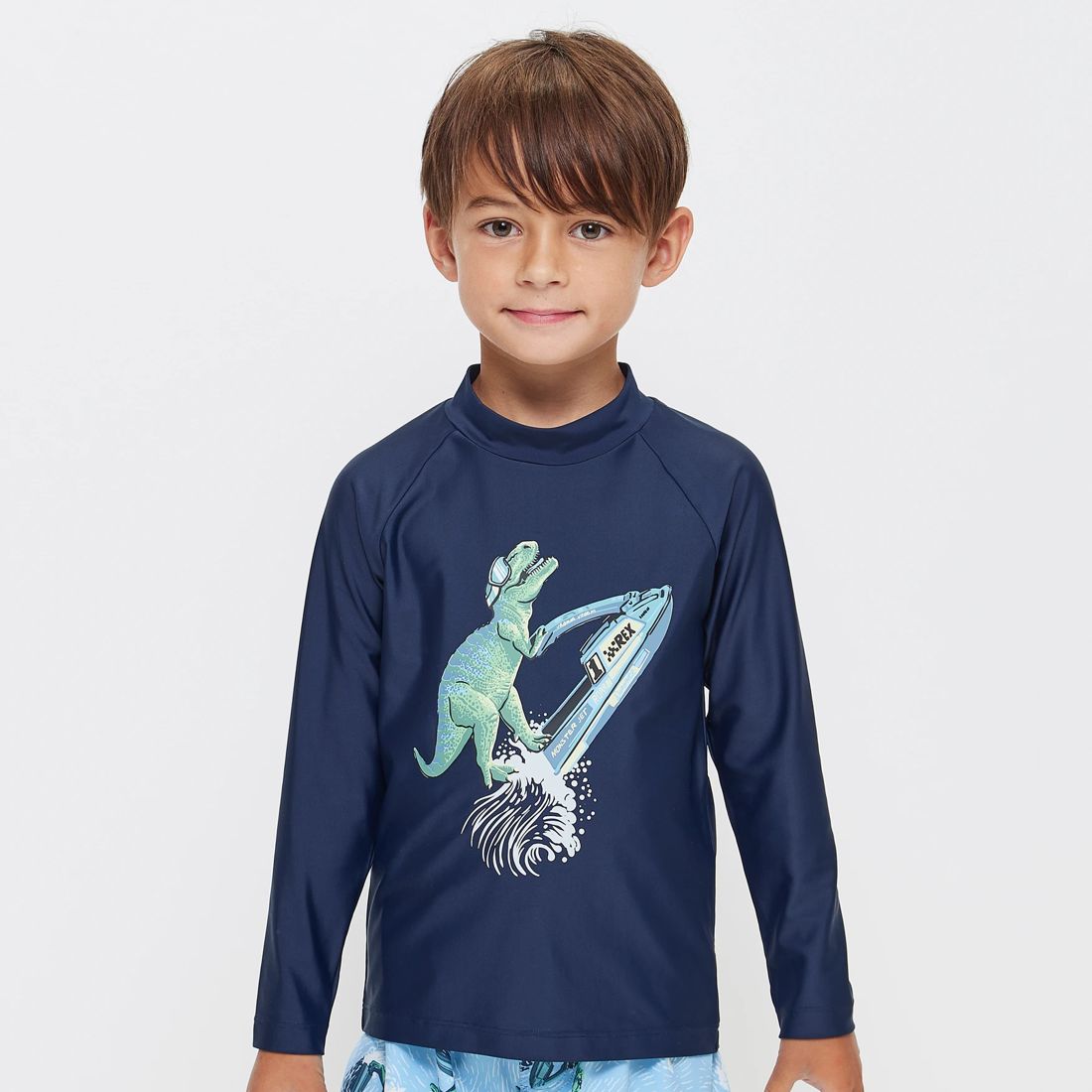 Swim Print Rashie - Navy Blue Dinosaur | Target Australia