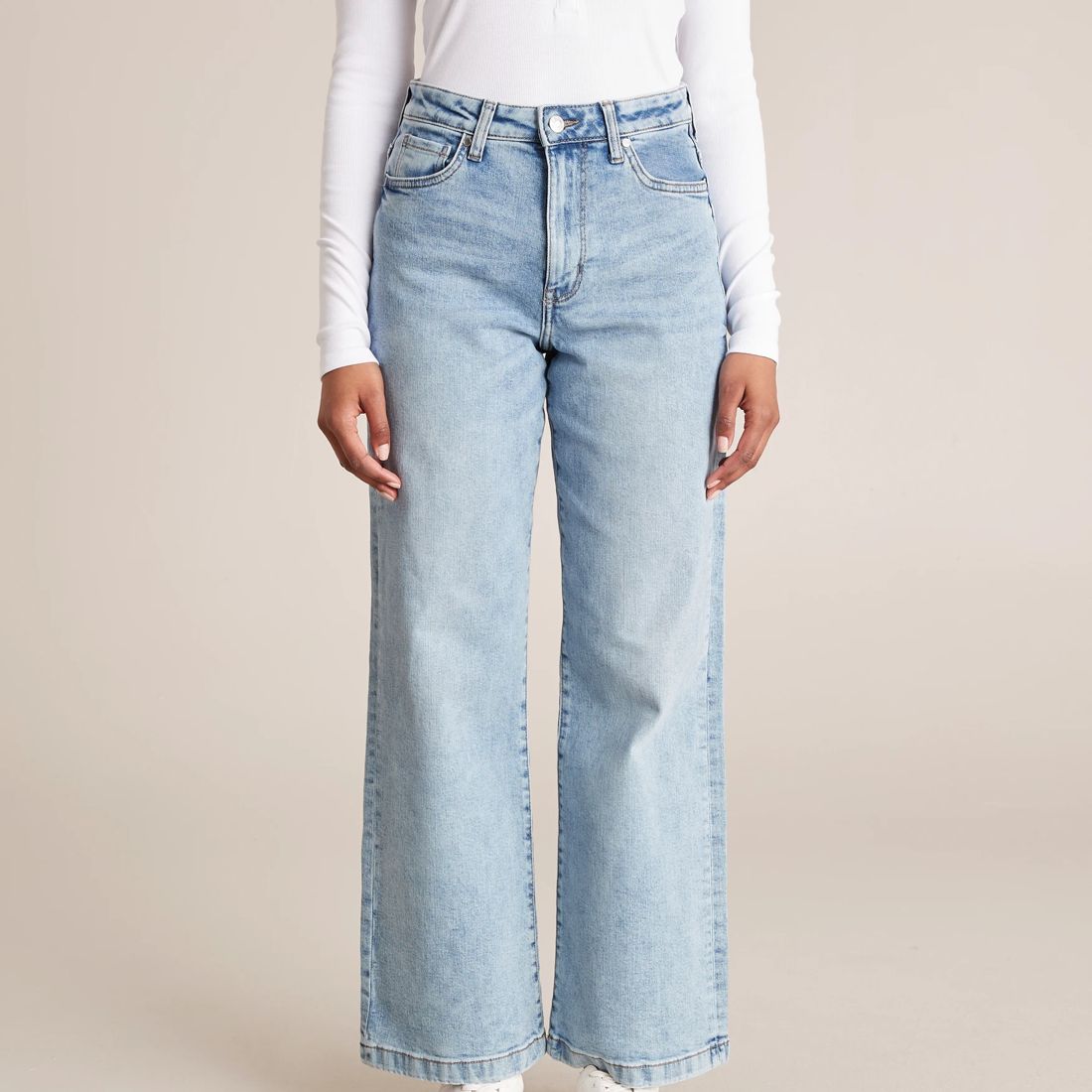 Frankie Wide Leg High Rise Full Length Denim Jeans | Target Australia